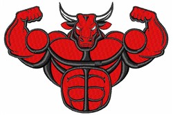 Muscled Bull Embroidery Design | EmbroideryDesigns.com