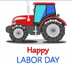 Happy Labor Day Tractor Embroidery Design | EmbroideryDesigns.com