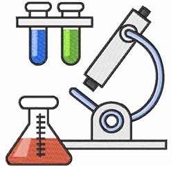 Science Microscope & Beakers Embroidery Design | EmbroideryDesigns.com