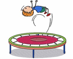 Stick Figure & Trampoline Embroidery Design | EmbroideryDesigns.com
