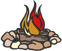 Campfire Embroidery Design | EmbroideryDesigns.com