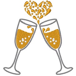 Champagne Toast Embroidery Design | EmbroideryDesigns.com