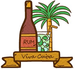 Viva Cuba Rum Embroidery Design | EmbroideryDesigns.com