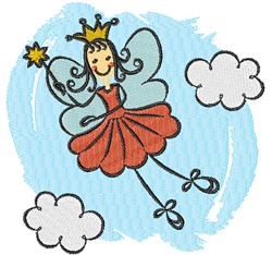 Stick Figure Fairy Embroidery Design | EmbroideryDesigns.com