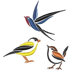Bird Outlines Embroidery Design | EmbroideryDesigns.com