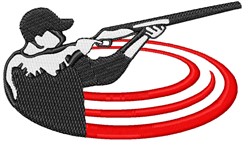 Skeet Shooting Logo Embroidery Design | EmbroideryDesigns.com