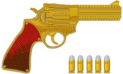 Handgun & Ammo Embroidery Design | EmbroideryDesigns.com