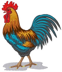 Colorful Rooster Embroidery Design | EmbroideryDesigns.com