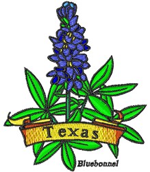 Texas Bluebonnet Embroidery Design | EmbroideryDesigns.com