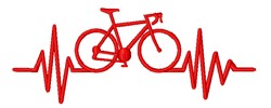 Bicycle Heartbeat Embroidery Design | EmbroideryDesigns.com