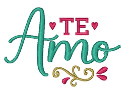 Te Amo Embroidery Design | EmbroideryDesigns.com