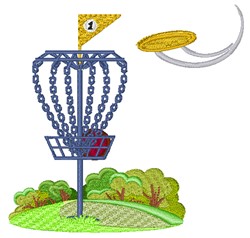 Frisbee Golf Embroidery Design | EmbroideryDesigns.com