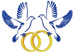 Wedding Doves & Rings Embroidery Design | EmbroideryDesigns.com