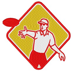 Frisbee Player Embroidery Design | EmbroideryDesigns.com