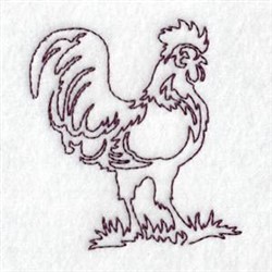 Outline Rooster Embroidery Design | EmbroideryDesigns.com