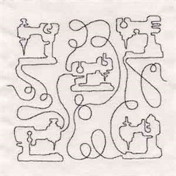 Sewing Machine Line Art Embroidery Design | EmbroideryDesigns.com