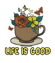 Life Is Good Embroidery Design | EmbroideryDesigns.com