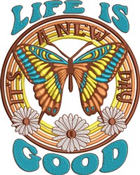 Life Is Good Embroidery Design | EmbroideryDesigns.com