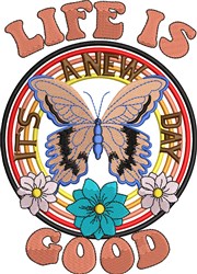 Life Is Good Embroidery Design | EmbroideryDesigns.com