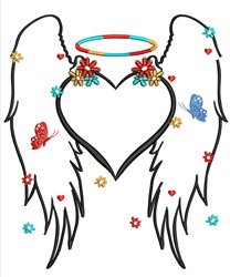 Heart Angel Embroidery Design | EmbroideryDesigns.com