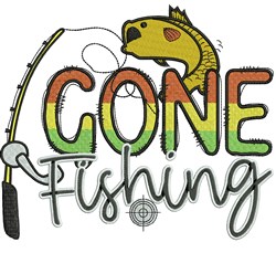 Gone Fishing Embroidery Design | EmbroideryDesigns.com