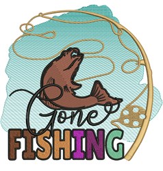 Gone Fishing Embroidery Design | EmbroideryDesigns.com