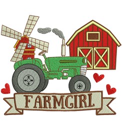 Farm Girl Embroidery Design | EmbroideryDesigns.com