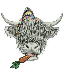 Highland Cow Embroidery Design | EmbroideryDesigns.com
