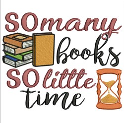 So Many Books Embroidery Design | EmbroideryDesigns.com