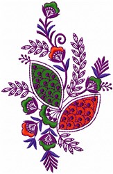Patterned Kali Flowers Embroidery Design | EmbroideryDesigns.com