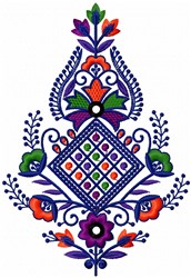 Decorative Floral Diamond Embroidery Design | EmbroideryDesigns.com