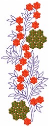 Butta Floral Outline Border Embroidery Design | EmbroideryDesigns.com