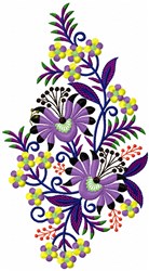 Multi Color Kali Flowers Embroidery Design | EmbroideryDesigns.com