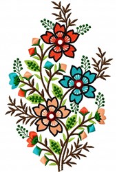 Pastel Kali Flowers Embroidery Design | EmbroideryDesigns.com