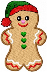 Sweet Gingerbread Man Embroidery Design | EmbroideryDesigns.com