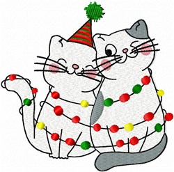Cute Christmas Cats Embroidery Design | EmbroideryDesigns.com