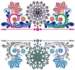 Floral Split Embroidery Design | EmbroideryDesigns.com