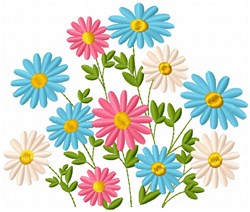 Daisy Blooms Embroidery Design | EmbroideryDesigns.com