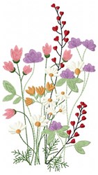 Wildflowers Embroidery Design | EmbroideryDesigns.com