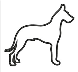 Dog Outline Embroidery Design | EmbroideryDesigns.com