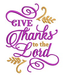 Give Thanks Embroidery Design | EmbroideryDesigns.com