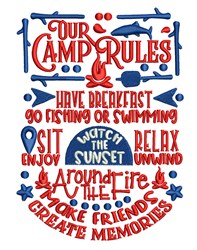 Our Camp Rules Embroidery Design | EmbroideryDesigns.com