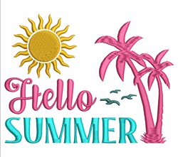 Hello Summer Embroidery Design | EmbroideryDesigns.com