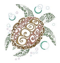 Sea Turtle Embroidery Design | EmbroideryDesigns.com