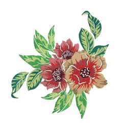 Red Flowers Embroidery Design | EmbroideryDesigns.com