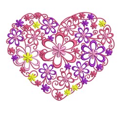 Flower Heart Embroidery Design | EmbroideryDesigns.com