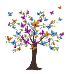 Butterfly Tree Embroidery Design | EmbroideryDesigns.com