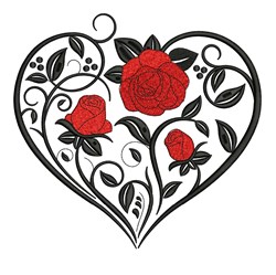 Rose Heart Embroidery Design | EmbroideryDesigns.com