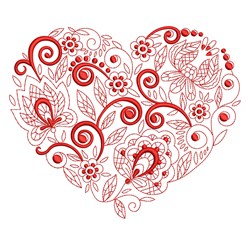 Heart Redwork Embroidery Design | EmbroideryDesigns.com