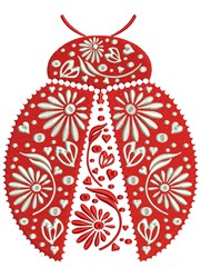 Floral Ladybug Embroidery Design | EmbroideryDesigns.com